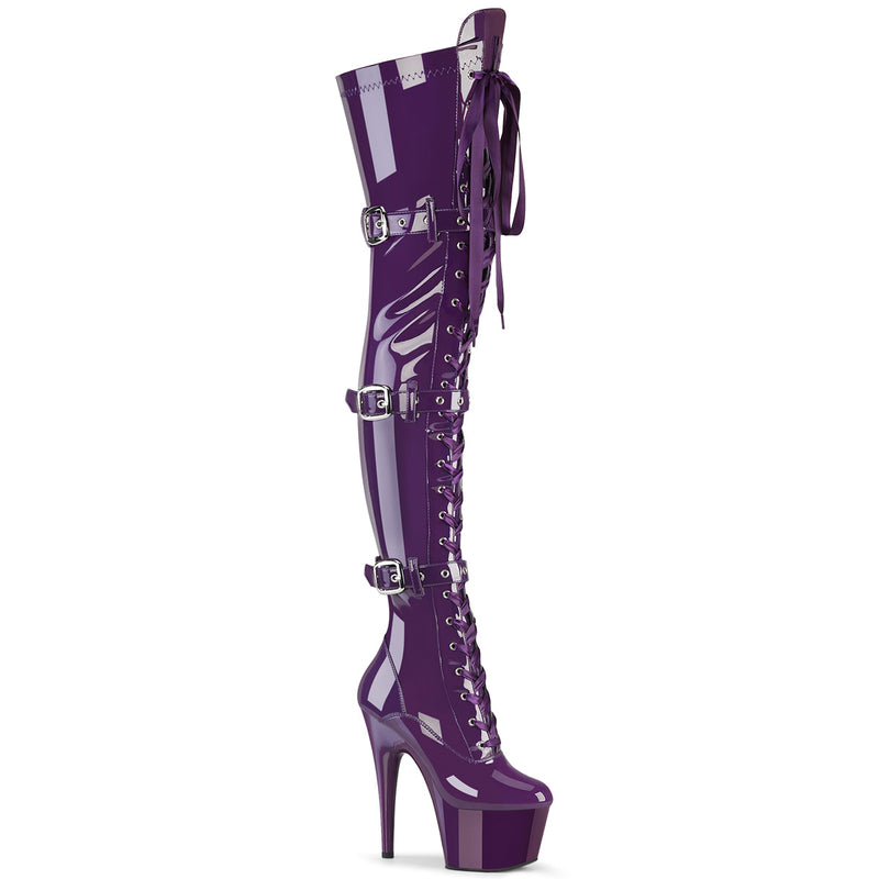 Platform Thigh High Boots 7-inch Heel, Purple or Black Adore-3028 ...