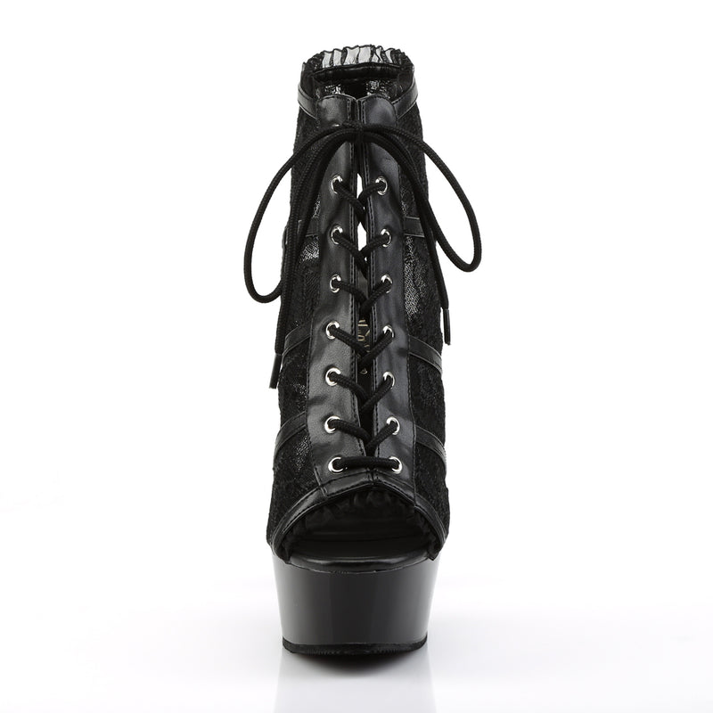 Lace-up Open Toe Lace Ankle Boot with 6-inch Heel DELIGHT-696LC ...